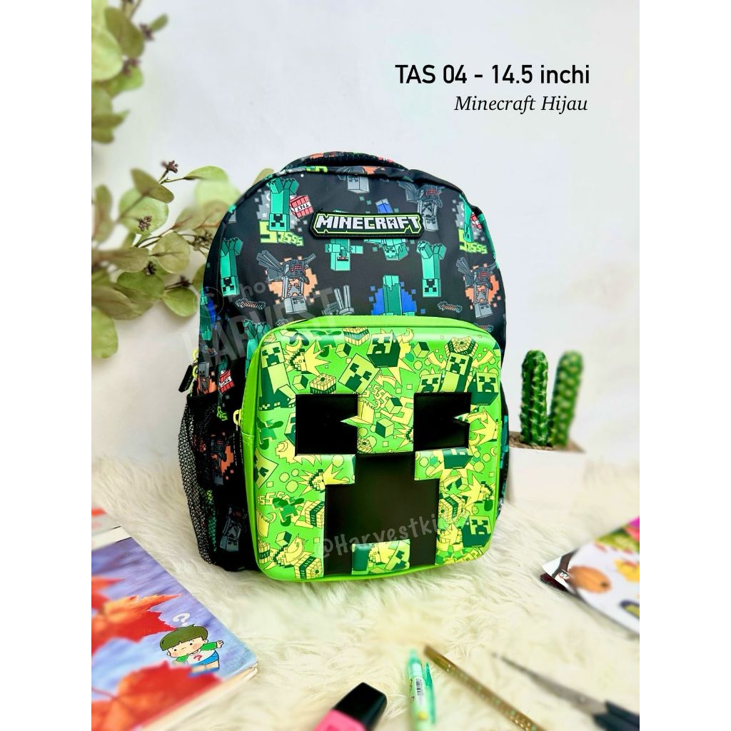 Jual Tas Ransel Minecraft Emboss 6 Dimensi / TAS 04 - 14,5 INCH ...