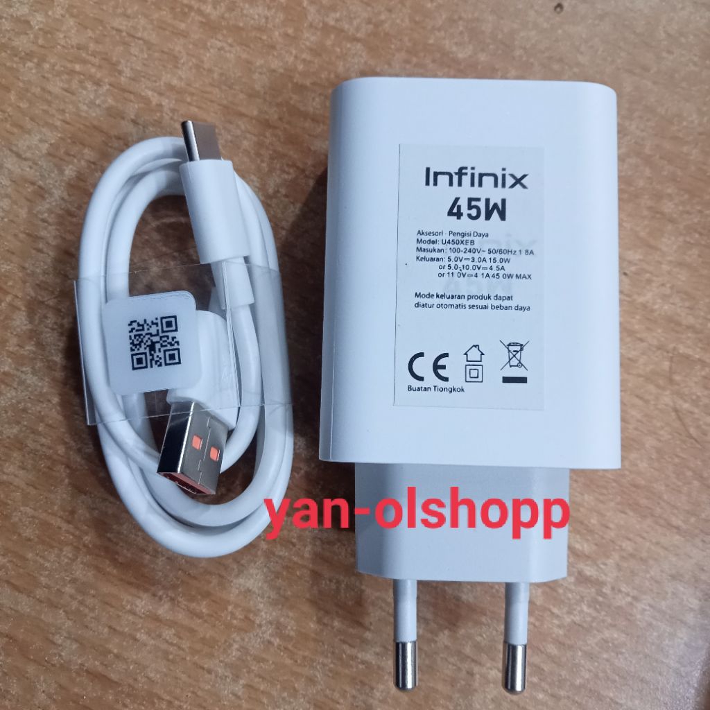 Jual Charger Casan Adapter Adaptor Infinix 45W Note 30 40 Zero 30 4G ...
