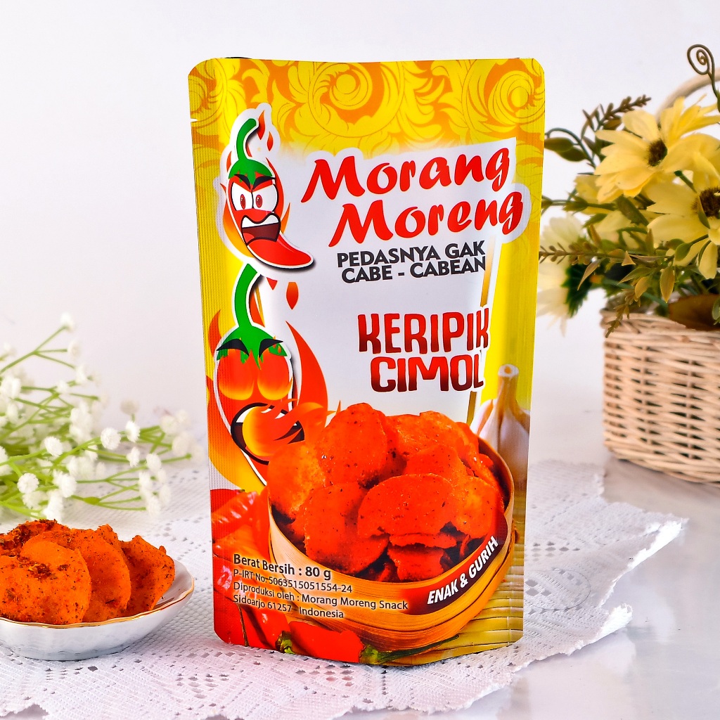 Jual Keripik Pedas Cireng / Cimol Kering Morang Moreng Cemilan Renyah ...