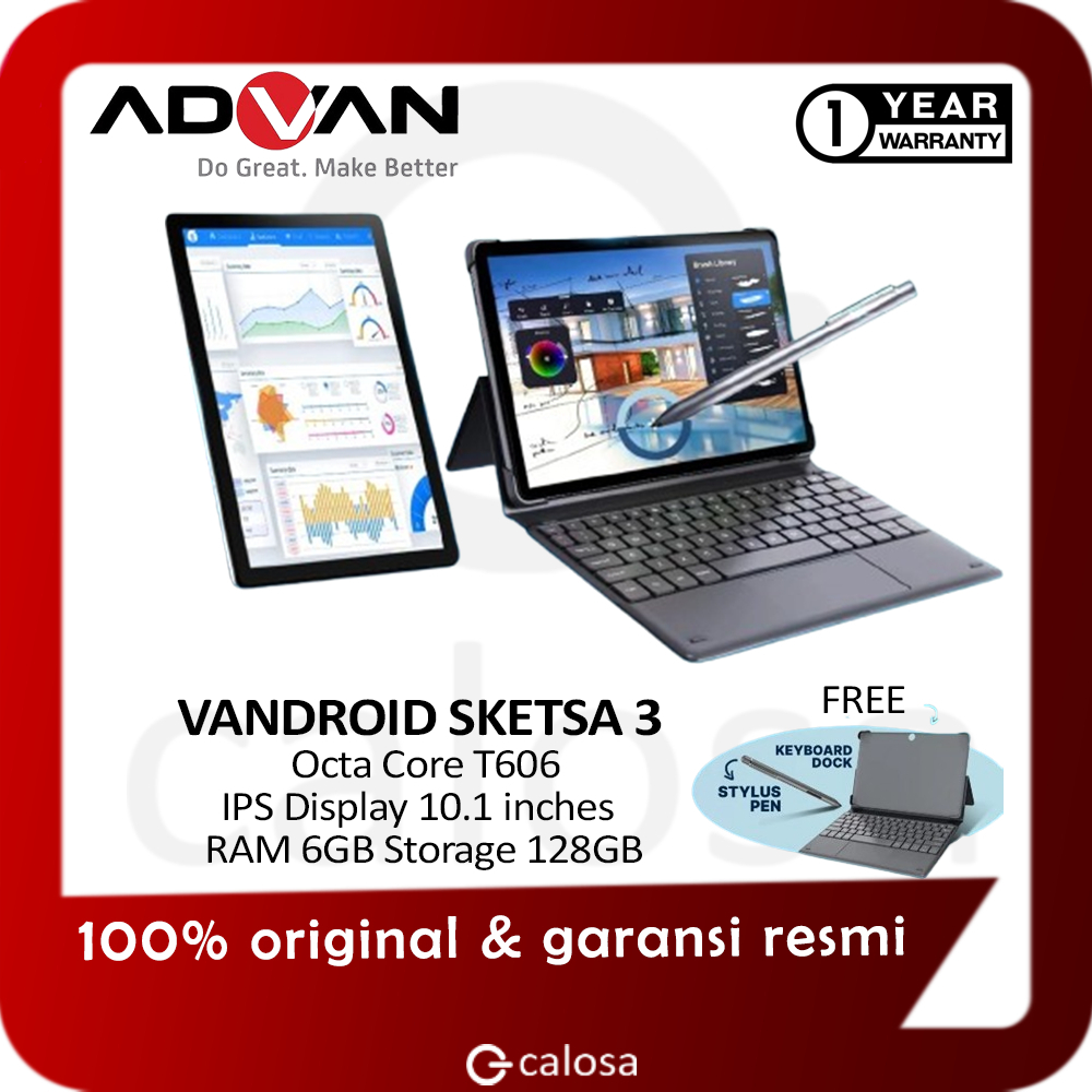Jual Tablet Advan Vandroid Sketsa 3 Grey Layar 10.1” HD IPS RAM 6GB 8GB ...