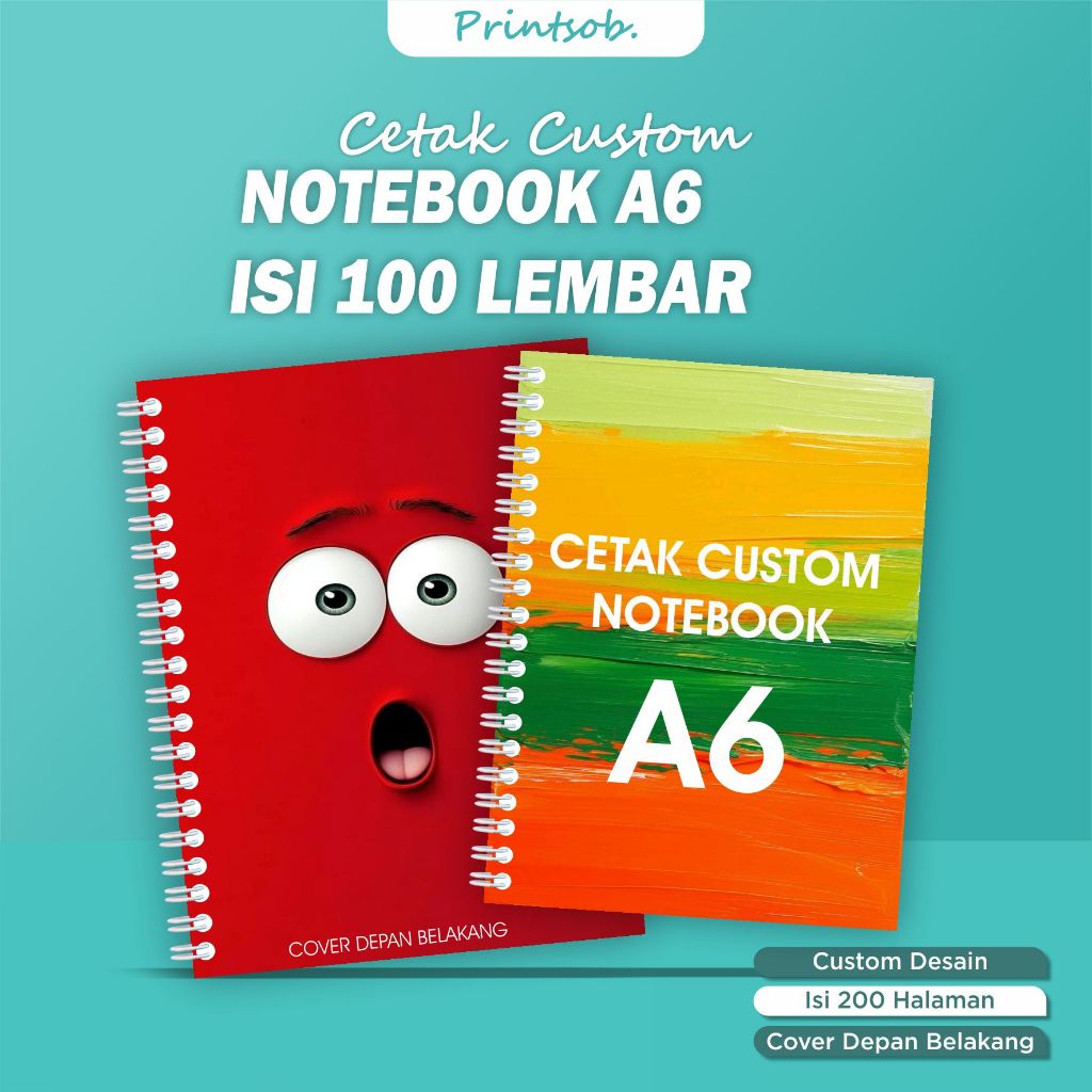 Jual Notes A6 Custom Desain 100 Lembar isi Polos | Shopee Indonesia