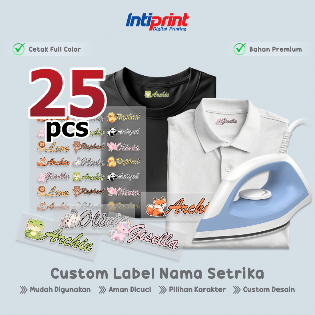 Jual Label Kaos Custom Nama - DTF Printing Sablon Press Setrika Untuk ...