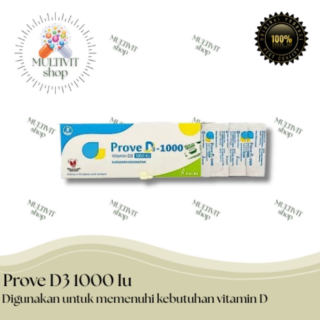 Jual PROVE D3 1000 IU Per Box | 30 Tablet, 3 Strip @ 10 Tablet ...