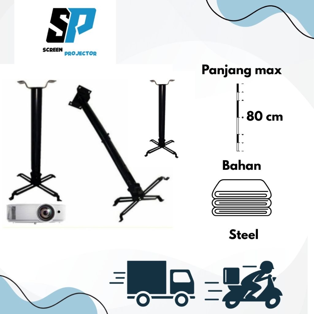 Jual Bracket Gantung Proyektor Universal 80CM - Bracket Projector 80CM ...