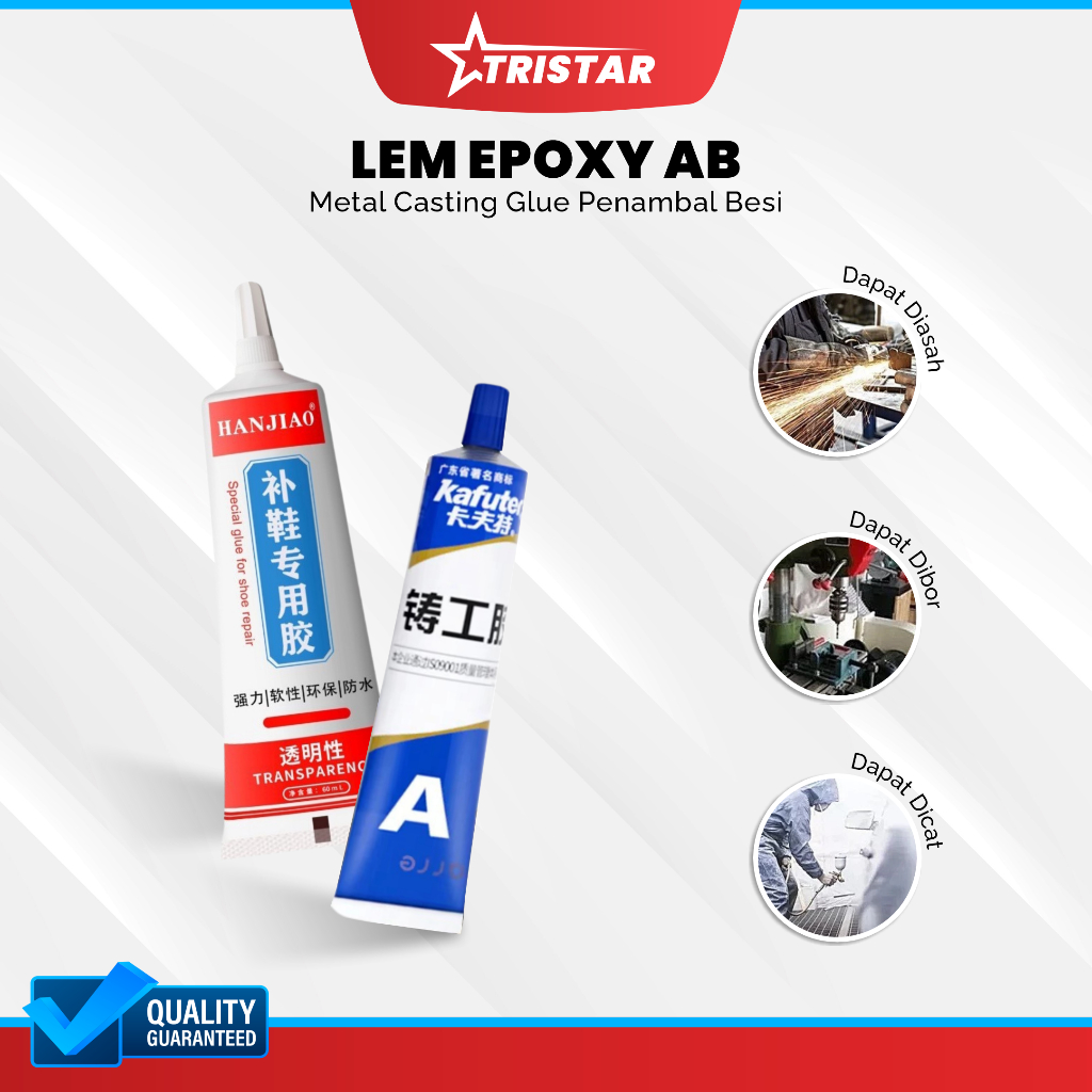 Jual Lem Epoxy AB Kuat Penambal Besi Radiator Anti Bocor Metal Casting ...