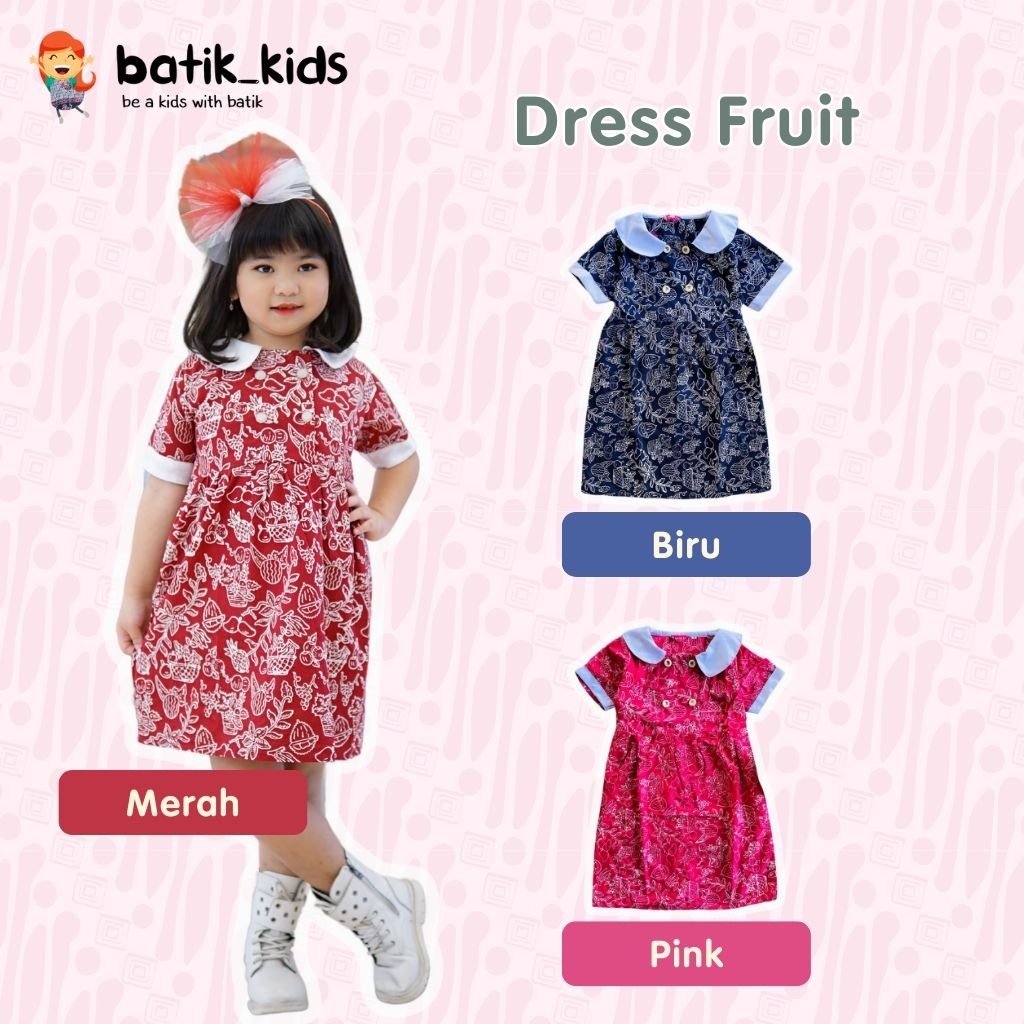Jual BATIK KIDS DRESS BATIK CAP FRUITS BATIK ANAK MEWAH READY COUPLE ...