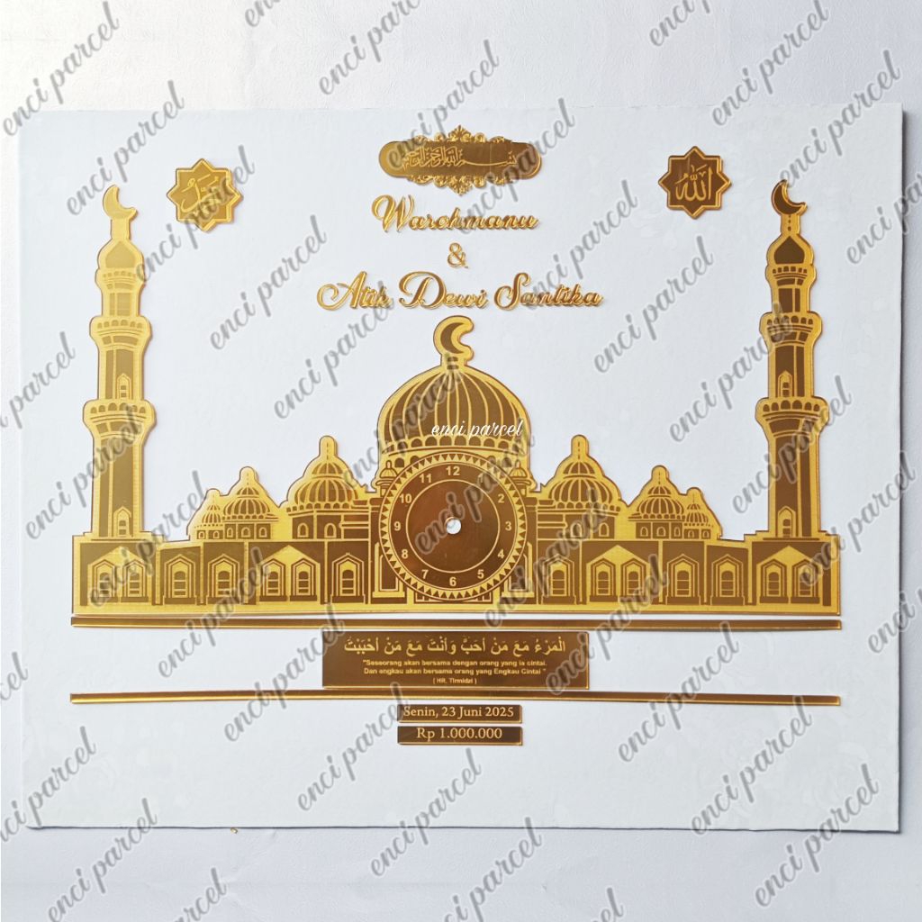 Jual kode 273 set dekorasi mahar miniatur masjid jam bentuk tiang ...