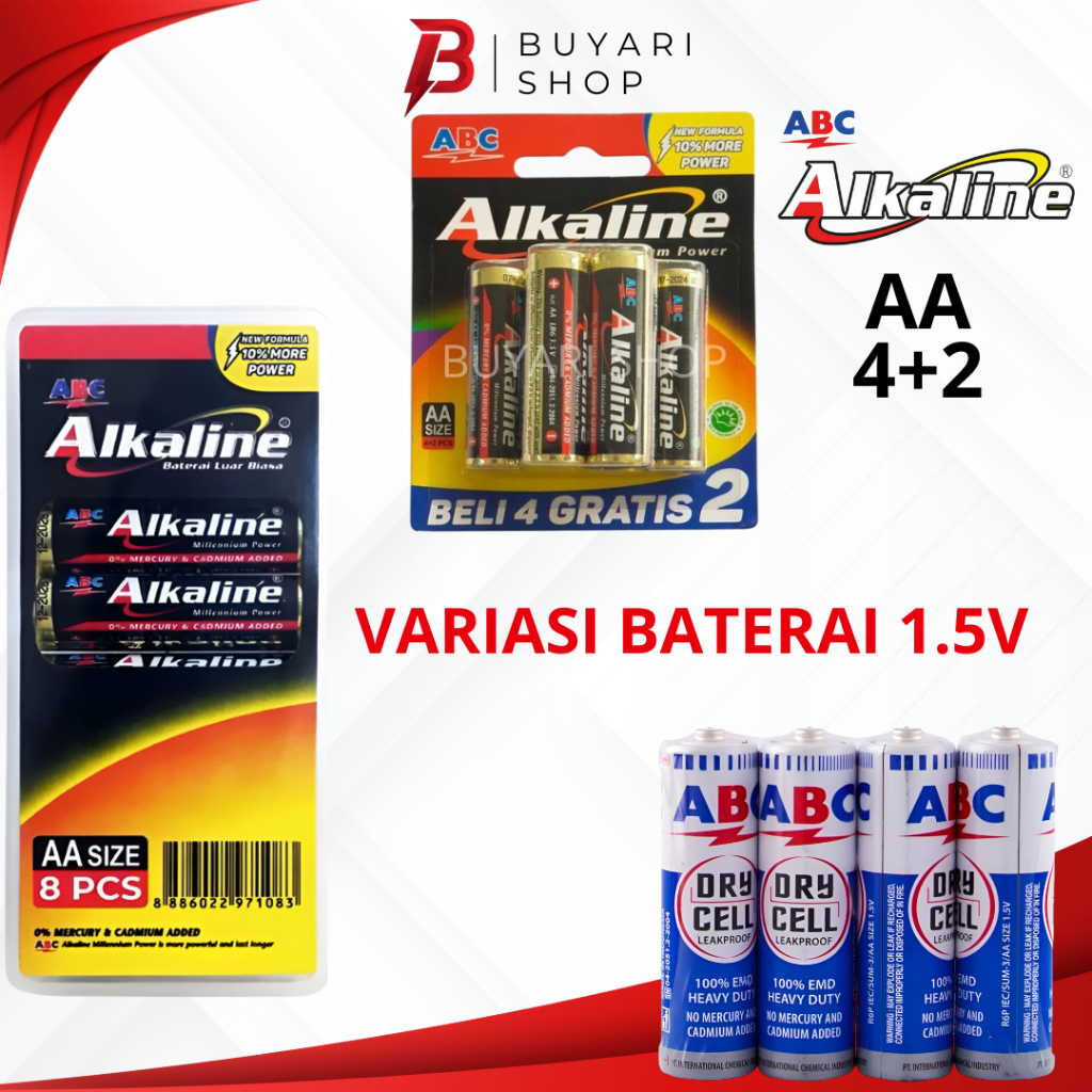 Jual Baterai AA AAA Alkaline Isi 6 Isi 6 Baterai ABC Alkaline AA AAA 6 PCS 6 PCS Batre ABC ...