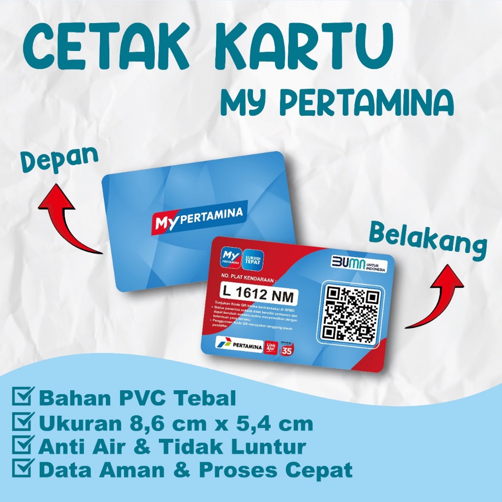 Jual Cetak Kartu My Pertamina / Cetak Kartu MyPertamina / Kartu My Pertamina Bahan PVC / Cetak ...
