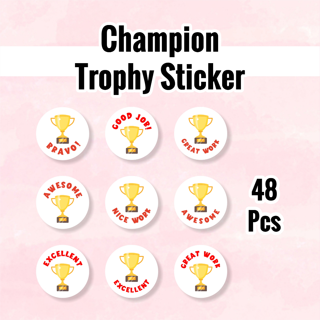 Jual 48 Pcs Trophy Reward Sticker Anak – Stiker Hadiah Penghargaan ...