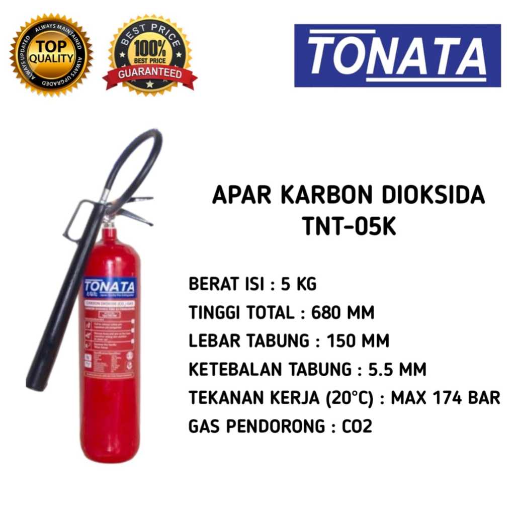 Jual CRP APAR 5 KG KARBONDIOKSIDA CO2 TONATA SET KOMPLIT Standart APAR ...