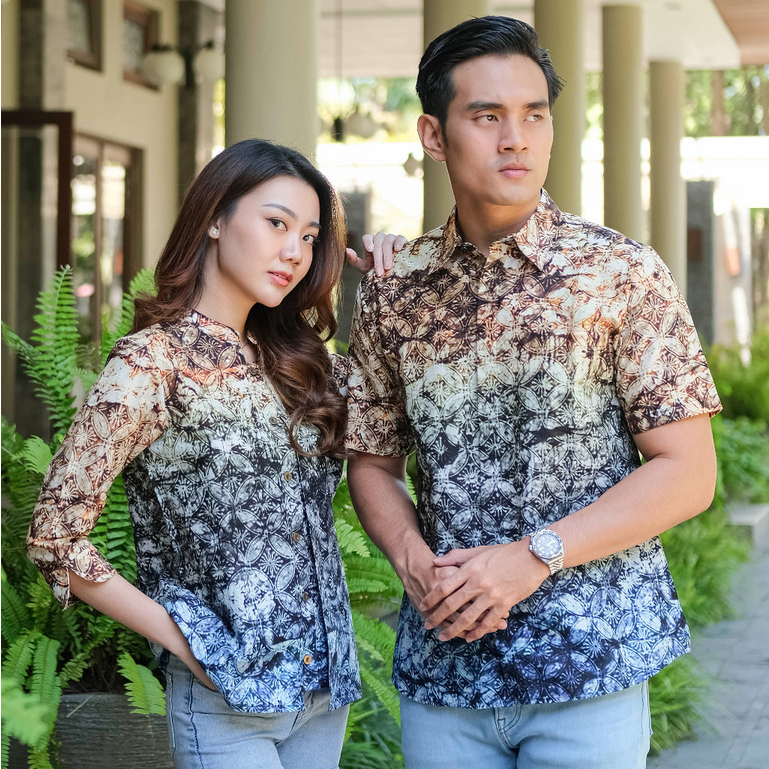 Jual Batik Adyatma Sarimbit Set Couple Adisti Yellow - Kemeja Slim Fit ...