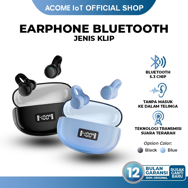 Jual Acome Headset Earphone Bluetooth 5.3 Jenis Klip Desain Tanpa Masuk ...