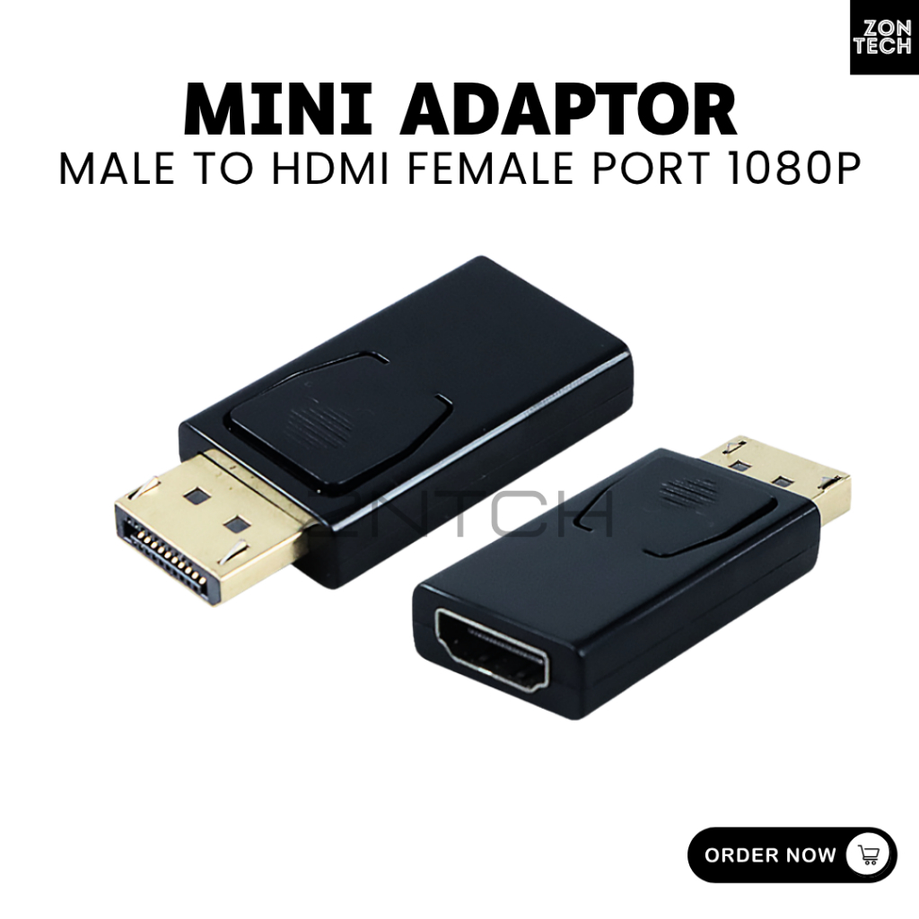 Jual Mini Adaptor Display Port Versi 1.1 Male to HDMI Female Port ...