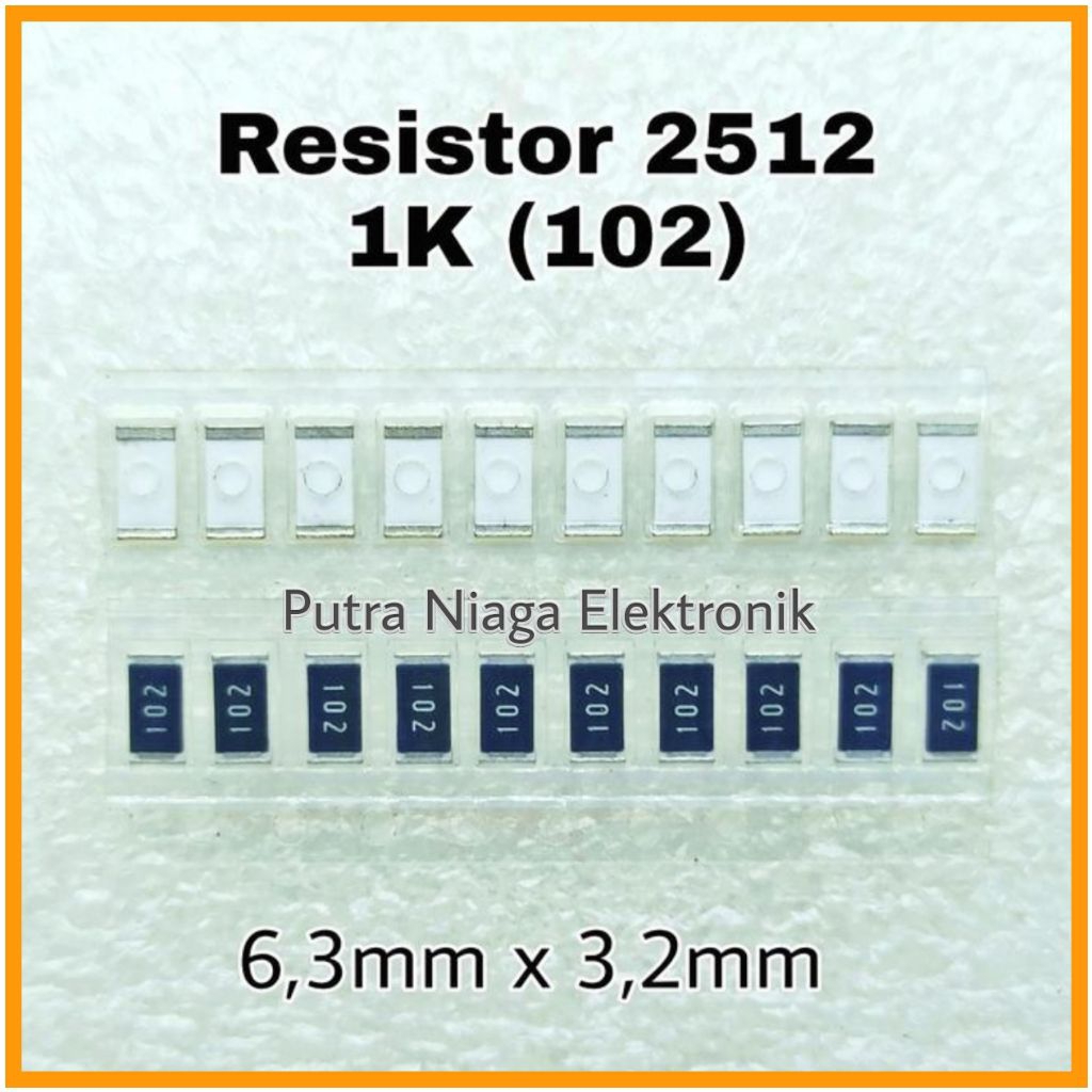 Jual Resistor 102 2512 SMD 1K 1Watt Ukuran Besar 6,3mm x 3,2mm 1000 ohm ...