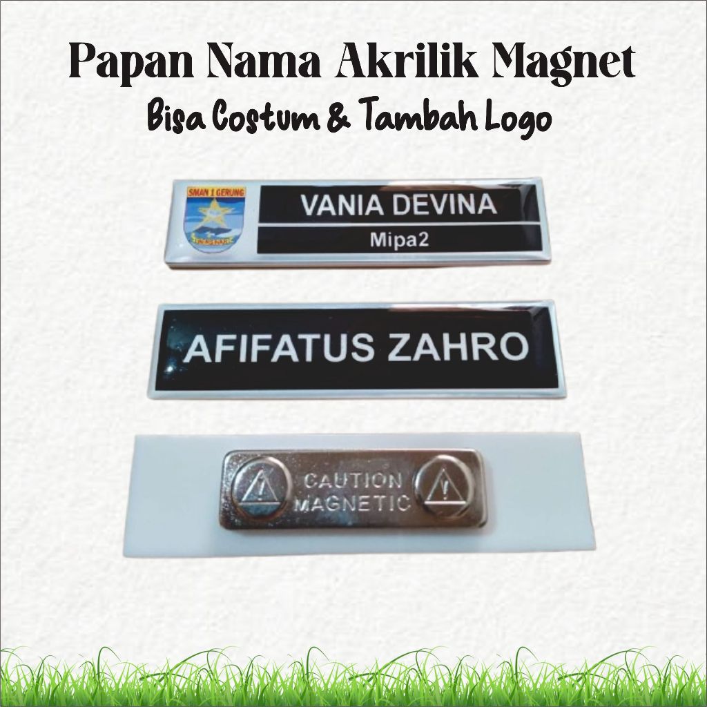 Jual Nametag Papan Nama Dada Name Tag Akrilik MAGNET Berkualitas Murah ...