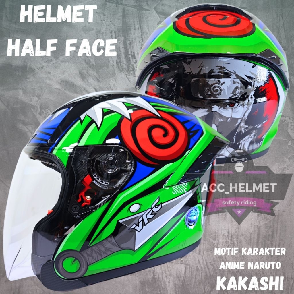 Jual HELM HALF FACE VRC NORISK MOTIF KARAKTER ANIME NARUTO ( MOTIF ...