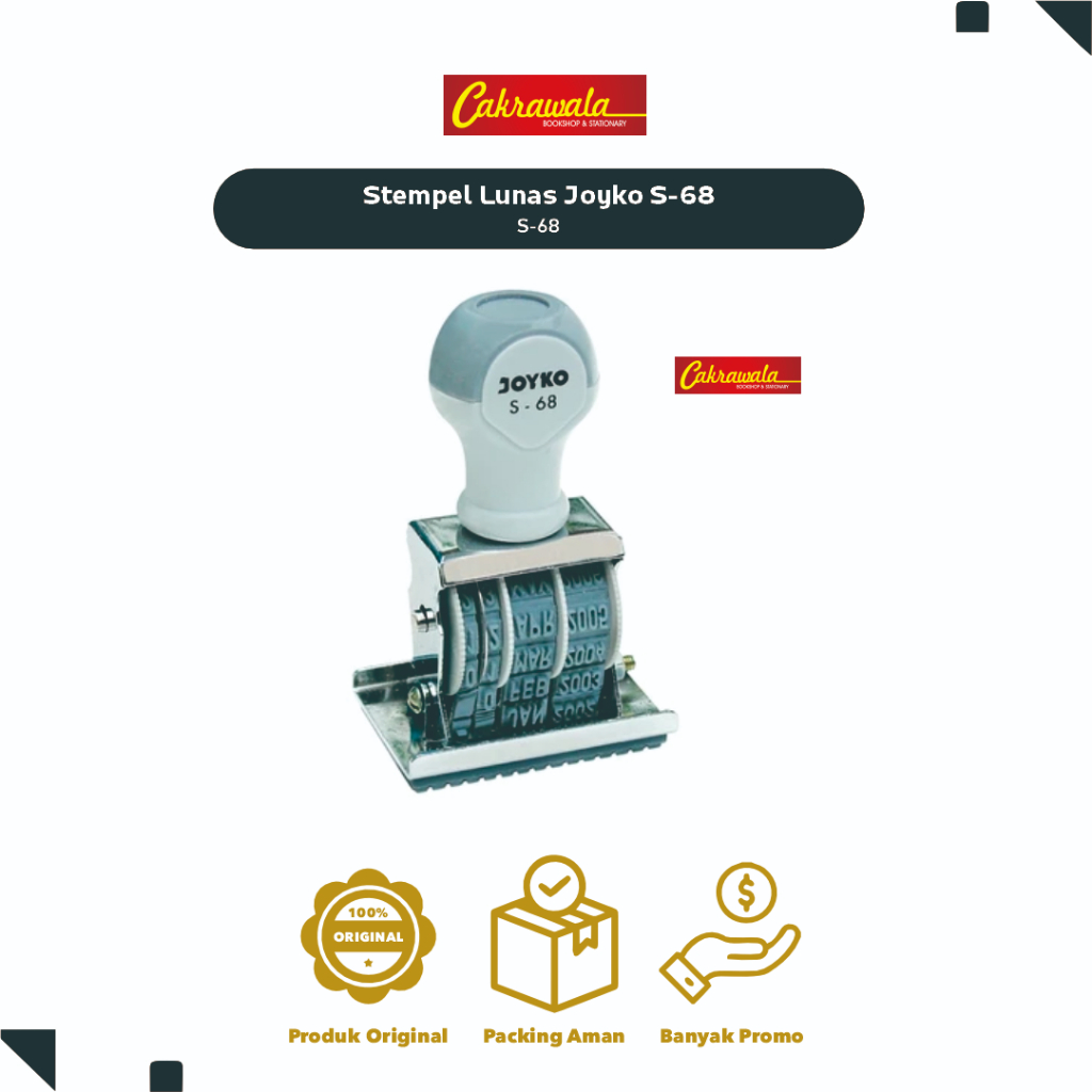 Jual Stempel Lunas Joyko S-68 | Cap Tanggal & LUNAS Manual | Date Stamp ...