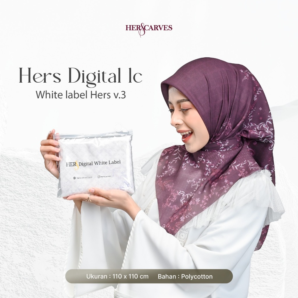 Jual HERSCARVES NO LOGO MOTIF POUCH HERS DIGITAL LC WHITE LABEL VOAL ...