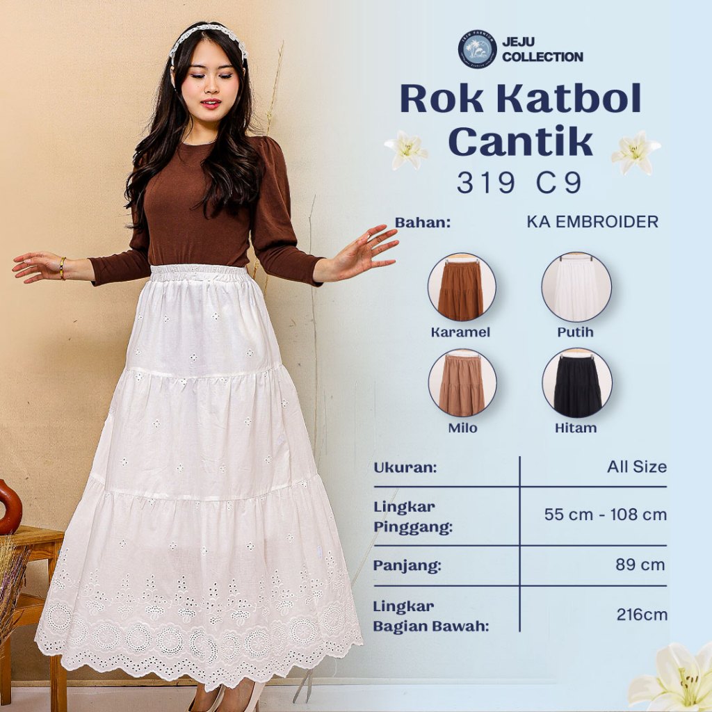 Jual ROK KATBOL CANTIK ELEGAN DAN ROK BORDIR BERFURING - 319 C9 C8 | Shopee Indonesia