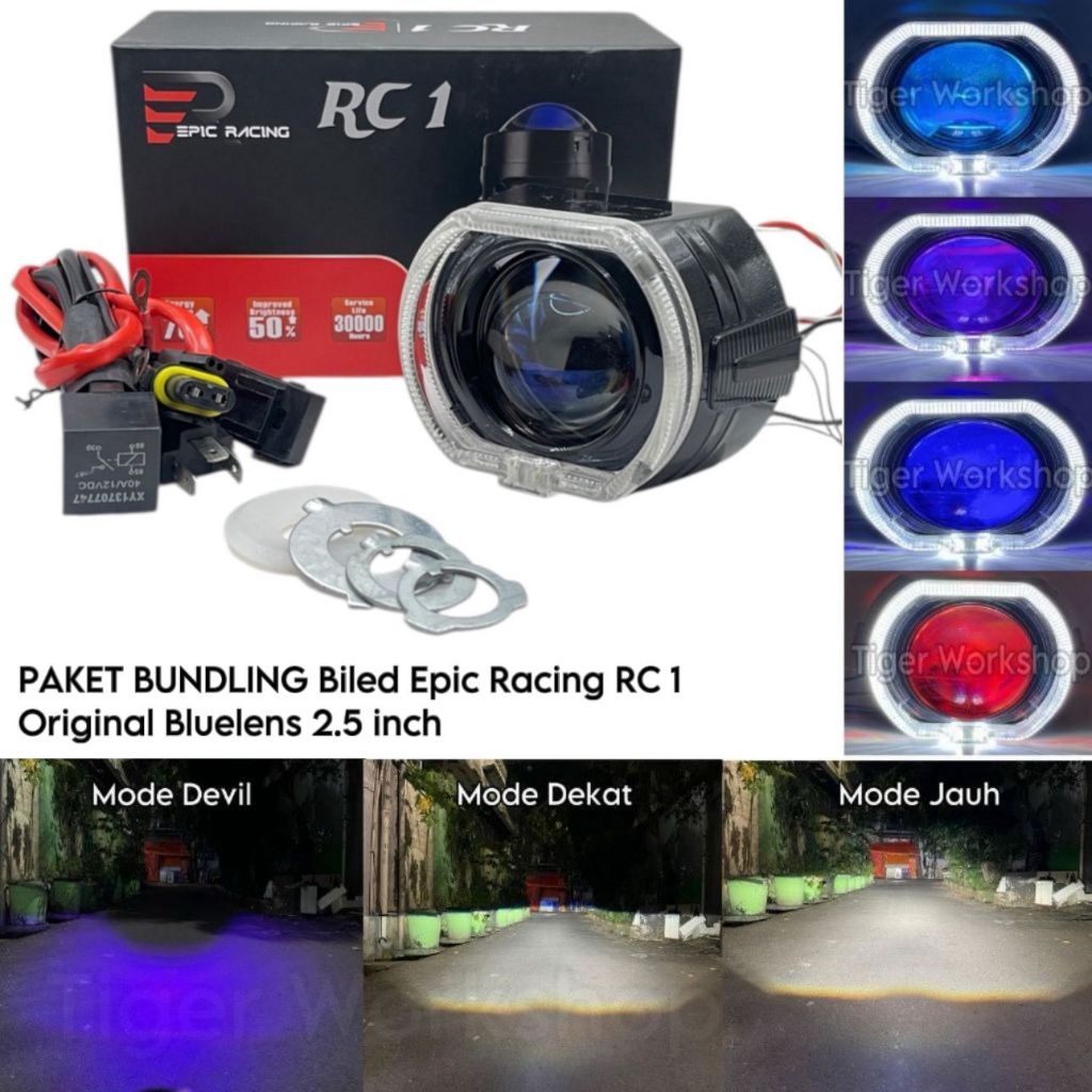 Jual PAKET BUNDLING BILED RC 1 Epic Racing 2,5inc Blue Lens Dengan ...