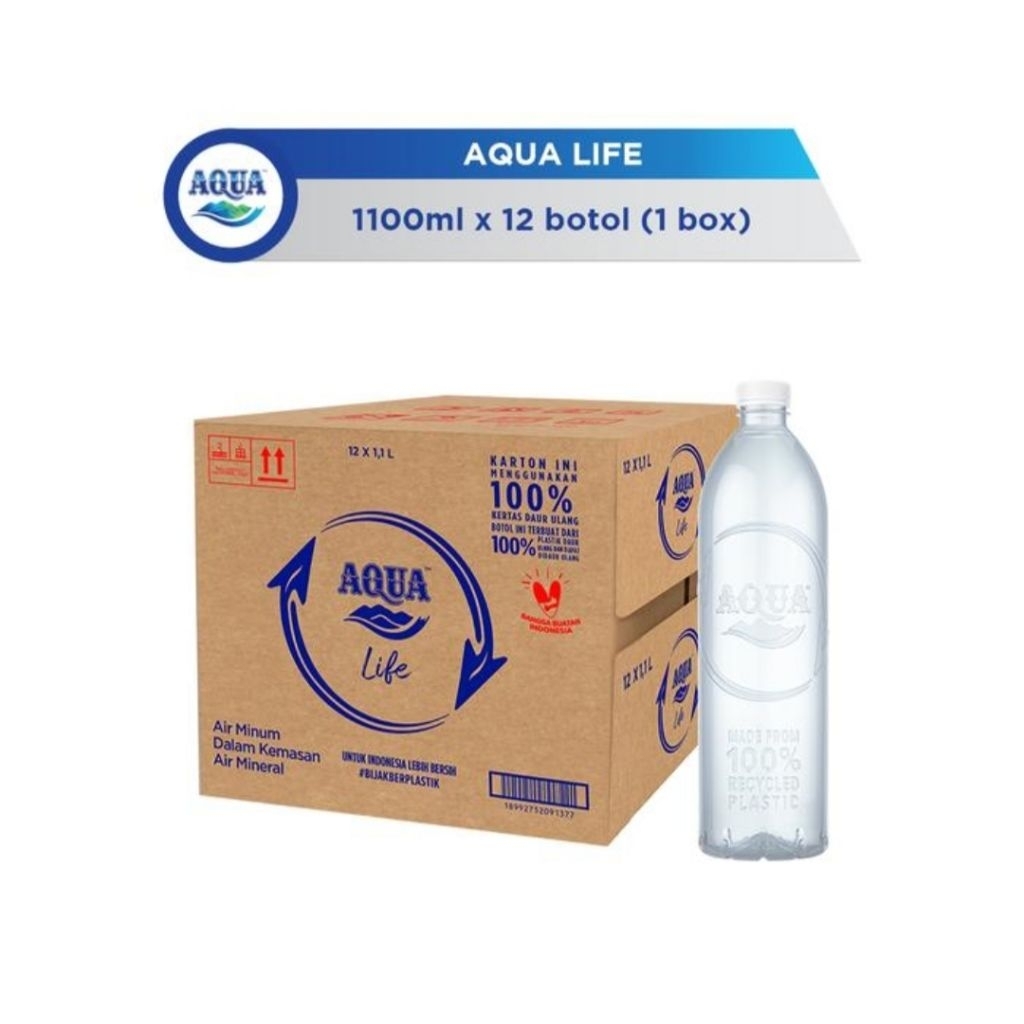 Jual aqua life 1100ml 1 dus (12 botol) | Shopee Indonesia