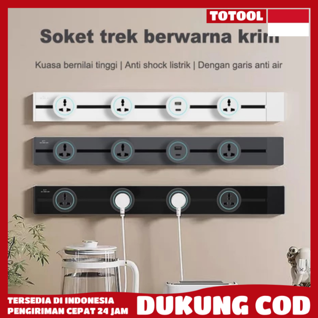 Jual Stop Kontak Rel/Stop Kontak Tanam Tembok Track Socket 40cm Soket ...