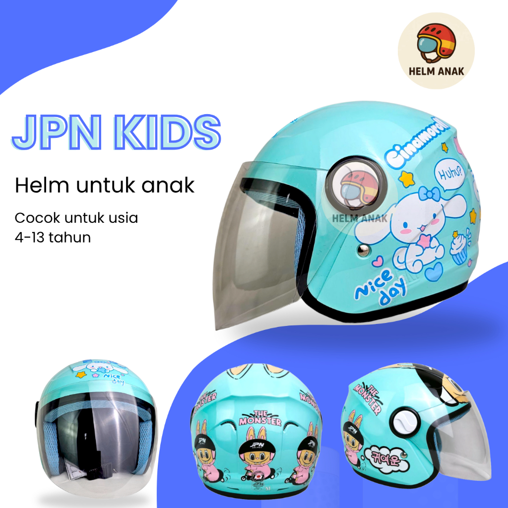Jual HELM UNTUK ANAK USIA 4 -10 TAHUN | JPN ANAK JUNIOR KIDS SOLID POLOS ORIGINAL SNI TERSEDIA ...