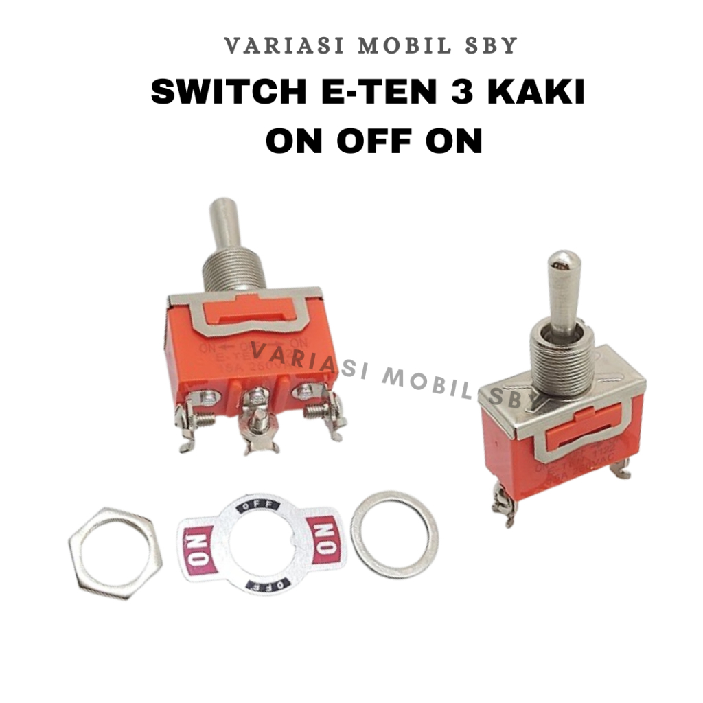 Jual Toggle Switch 3 Pin On Off On ETEN 1122 Saklar Togle Kaki 3p 15A E ...