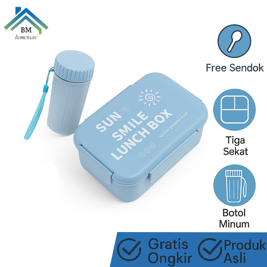 Jual Kotak Makan Set Kotak Bekal + Botol Minum / Lunch Box Set Botol Minum | Shopee Indonesia