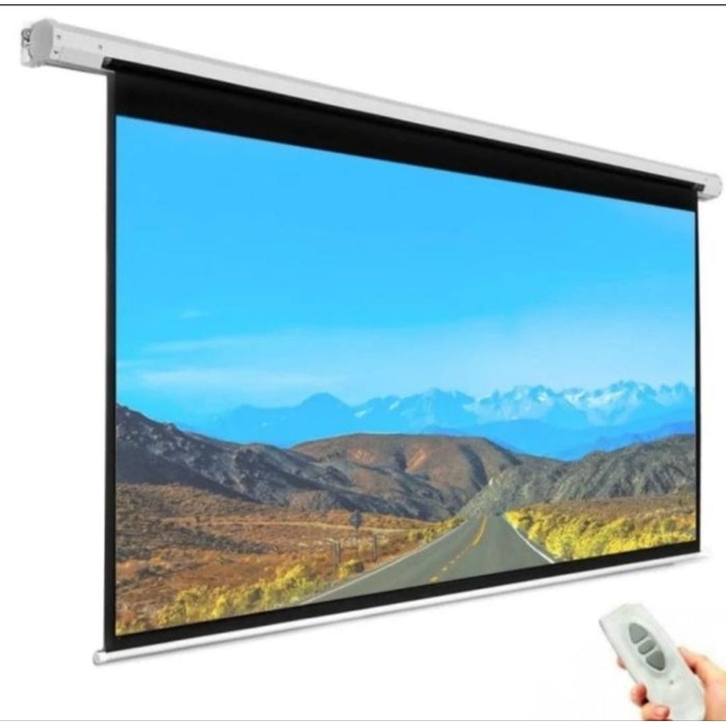 Jual Screen Projector Motorized 60" inch - Lebar 150 cm x Tinggi 150 cm ...