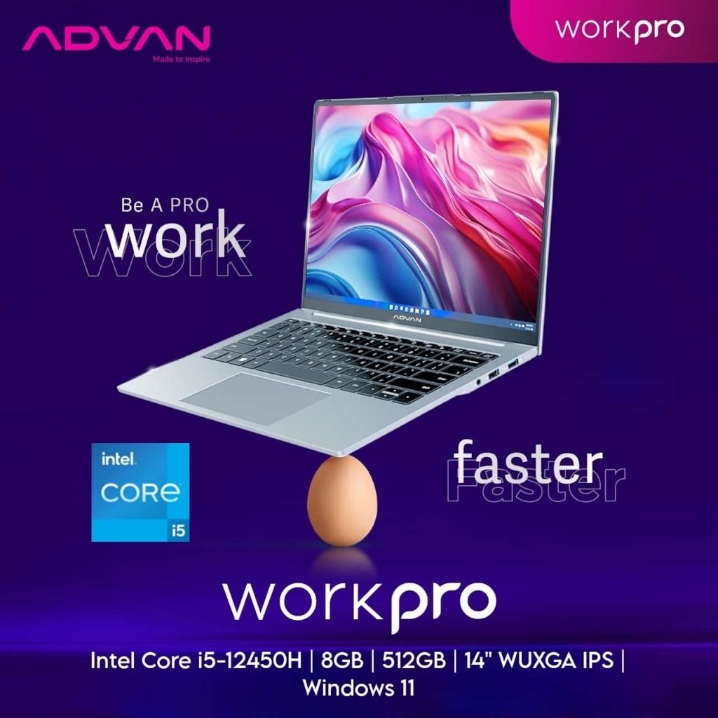 Jual Advan WorkPro Notebook Advan WorkPro i5 Intel Core i5-12450H Gen ...