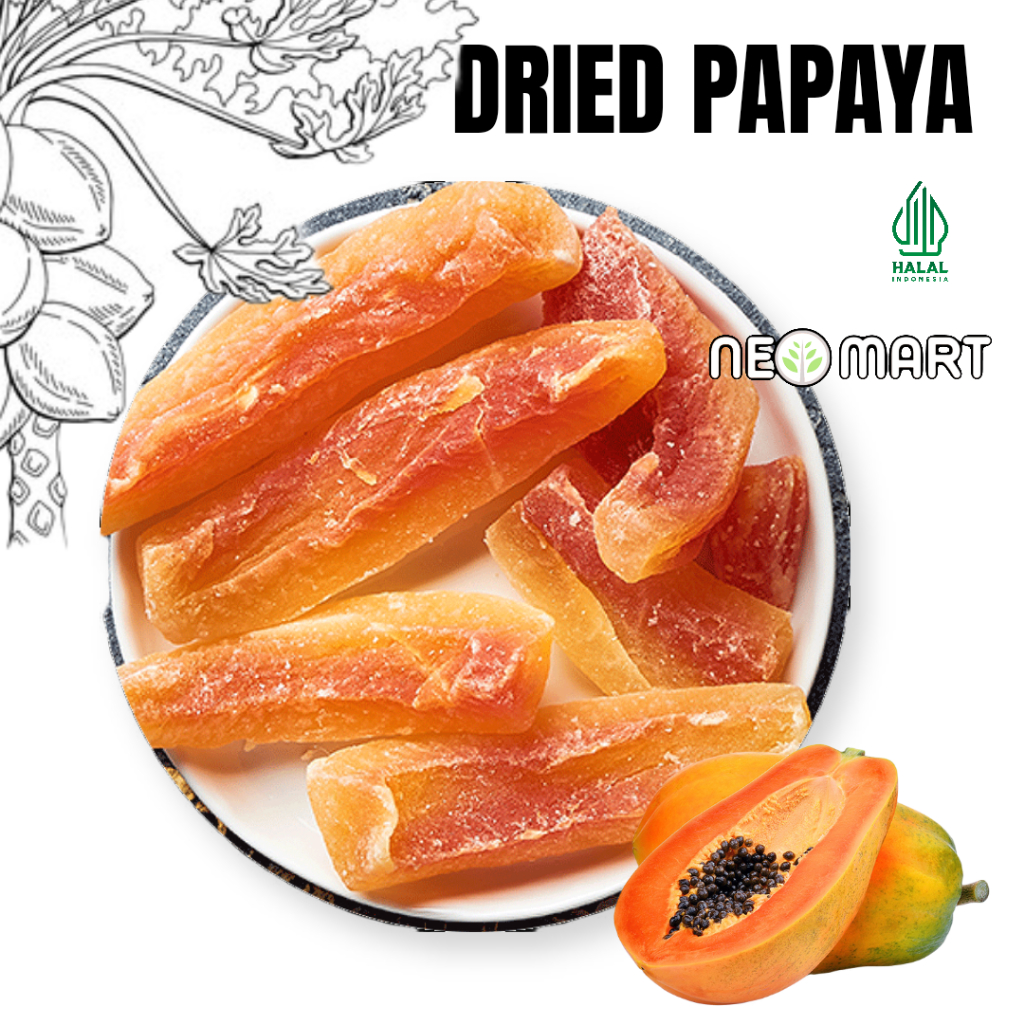 Jual 100 gram Dried Papaya/ Buah Pepaya Kering [Premium Dried Fruits ...