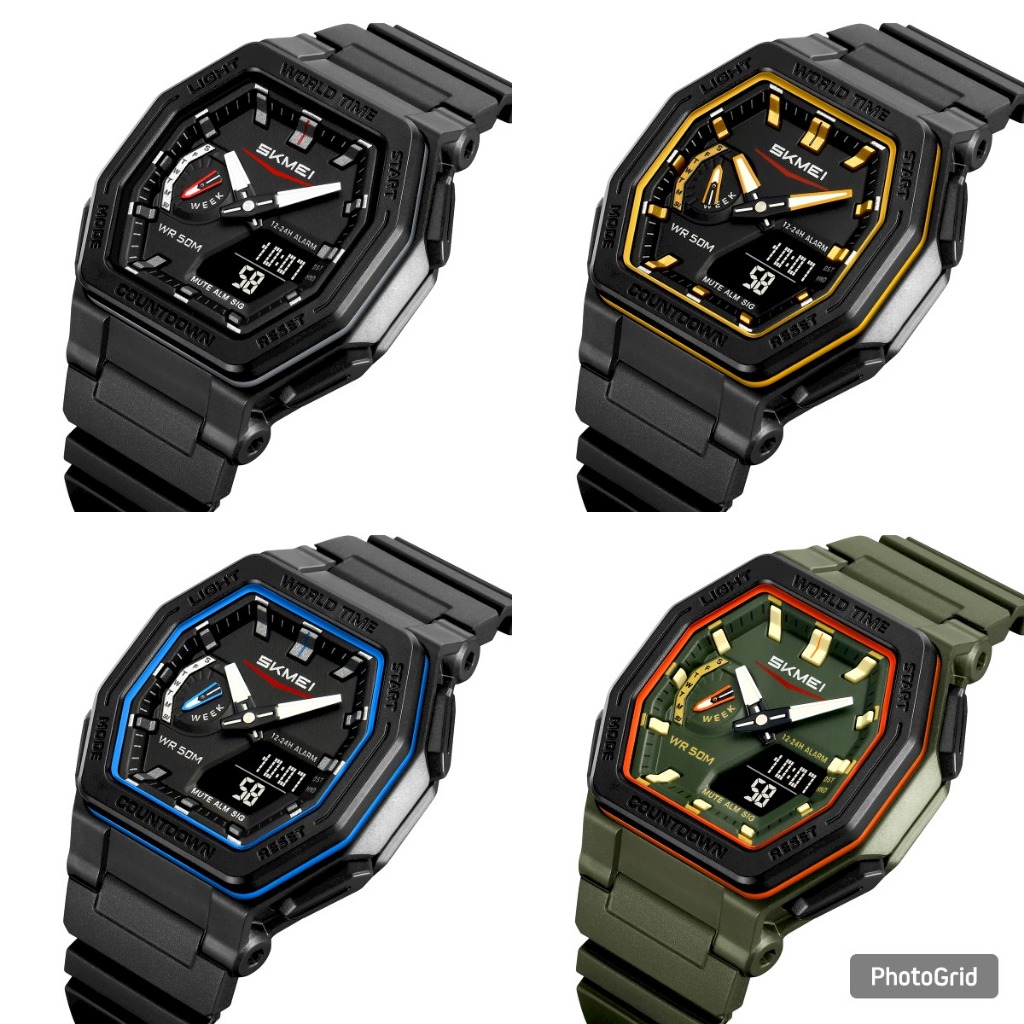 Jual PENGIRIMAN INSTANT - Jam tangan pria SKMEI 2438 dual time rubber ...