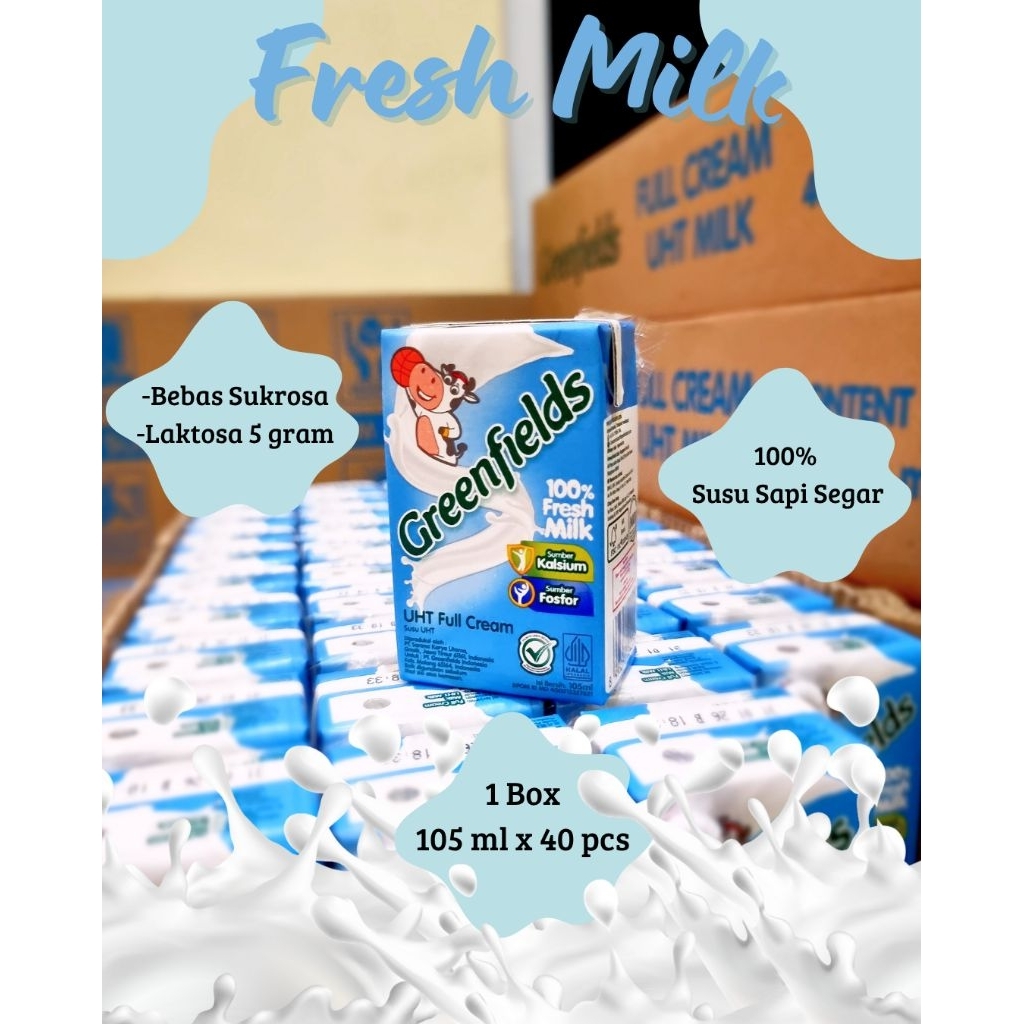 Jual Greenfields Susu UHT 105 ml x 40 pcs (Bisa Mix) "FREE Bubble Wrap 3 Lapis" | Shopee Indonesia