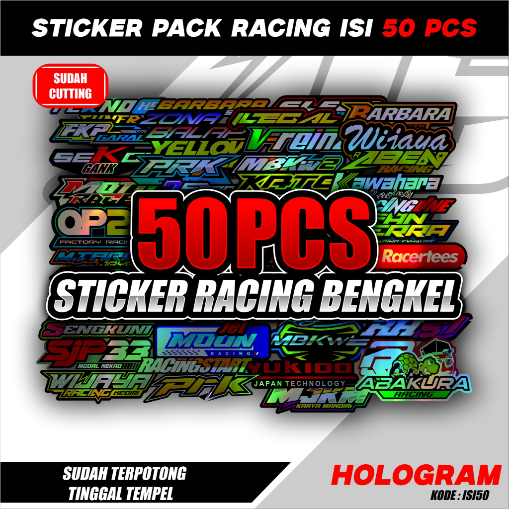 Jual Sticker Pack Racing Hologram Sticker Pack Sticker Sponsor Racing ...