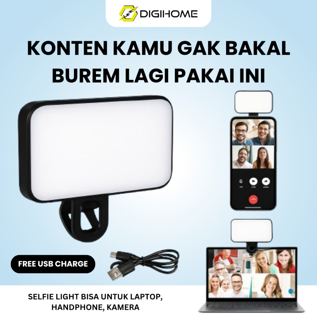 Jual DIGIHOME DGHF-13 Lampu LED Jepit Konten Kreator Kamera HP Laptop ...