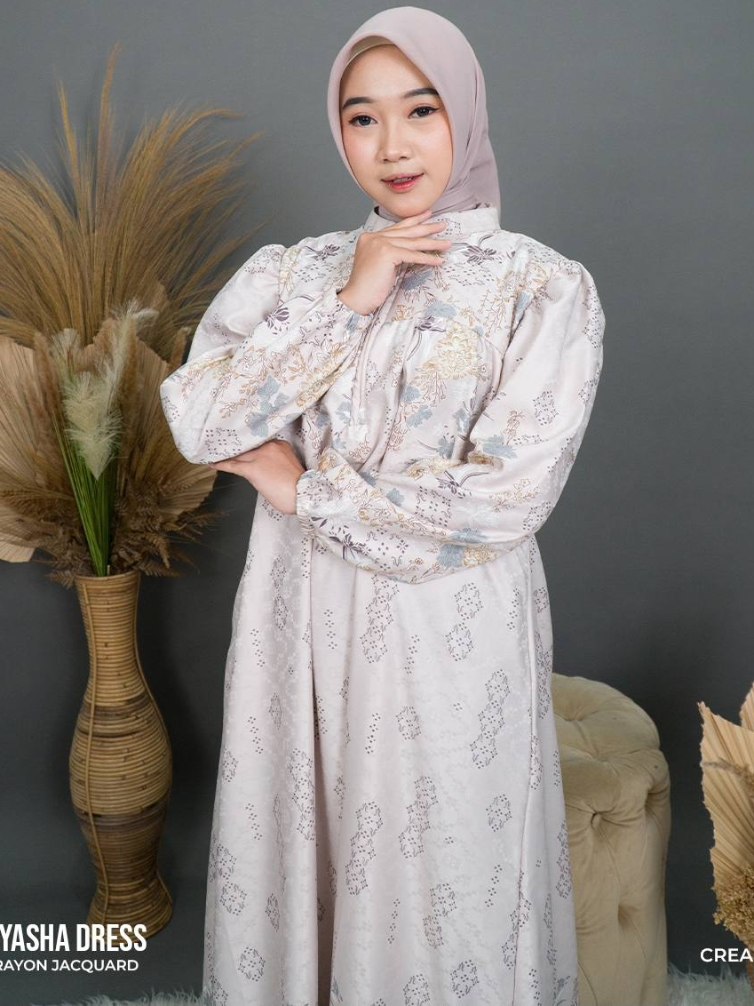 Jual NEW DRESS Rayon jacquard SIMPLE ELEGAN AYASHA DRESS BY MUZMA ...
