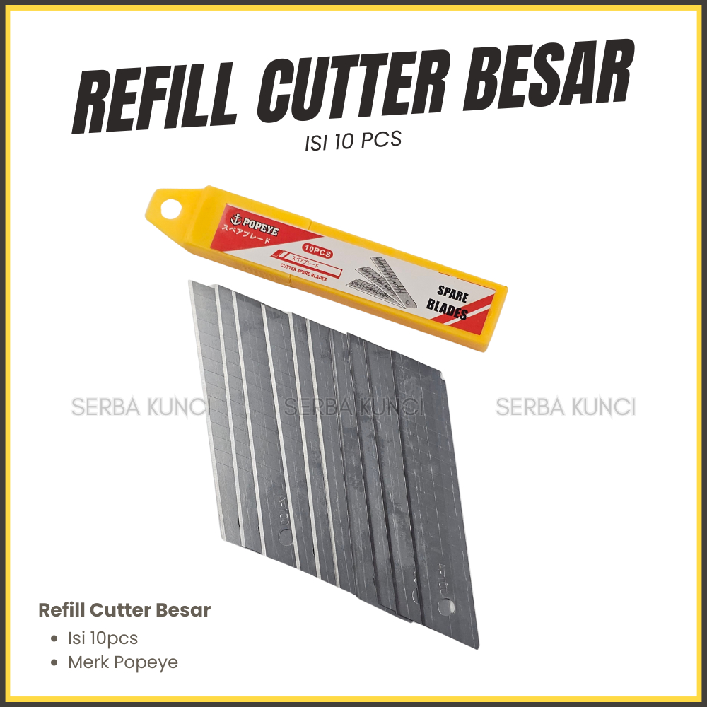 Jual Isi Cutter Besar L Isi 10pcs Pisau Cuter Kater Besar Refil Reffil ...