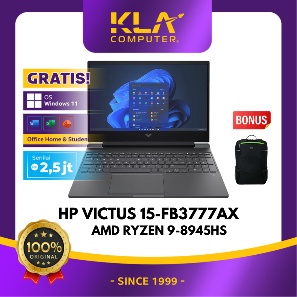 Jual HP Victus 15 fb3777AX/Ryzen 9-8945HS/16GB/1TB SSD/RTX4060 8GB/15.6 ...