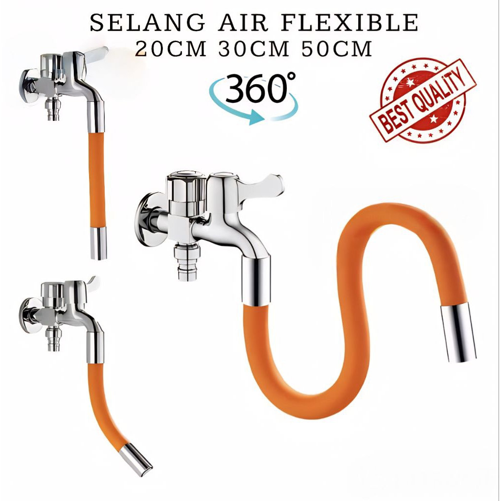 Jual (HY) SAMBUNGAN KRAN AIR FLEXIBLE 20CM 30CM 50CM UNIVERSAL 360 ...