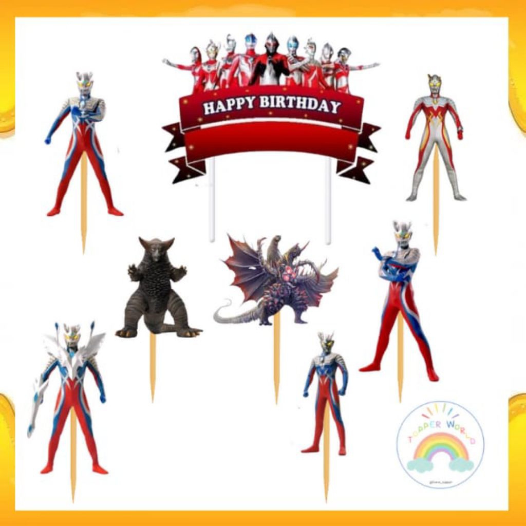 Jual Topper Ultraman/ Topper Cake Happy Birthday / Hiasan Kue Ulang ...
