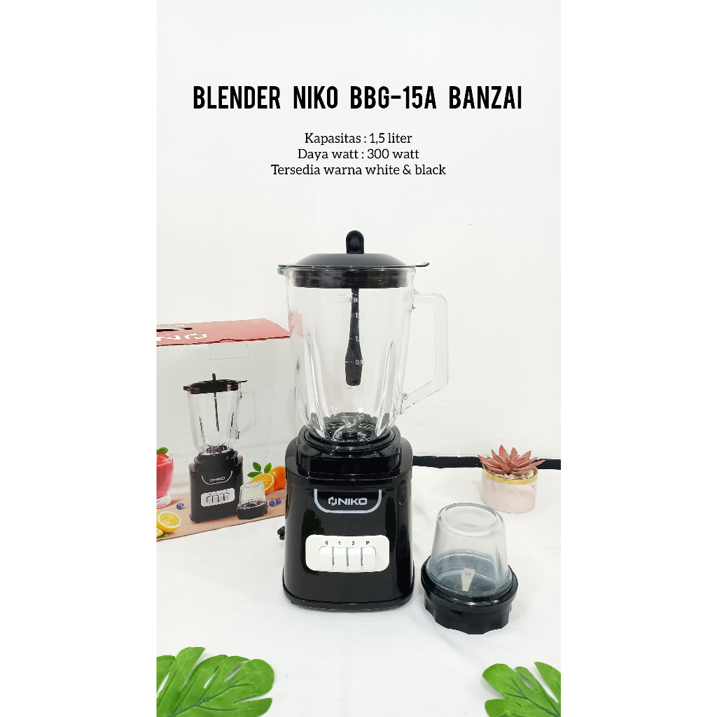 Jual BLENDER NIKO BBG-15A BANZAI BLACK / WHITE | Shopee Indonesia