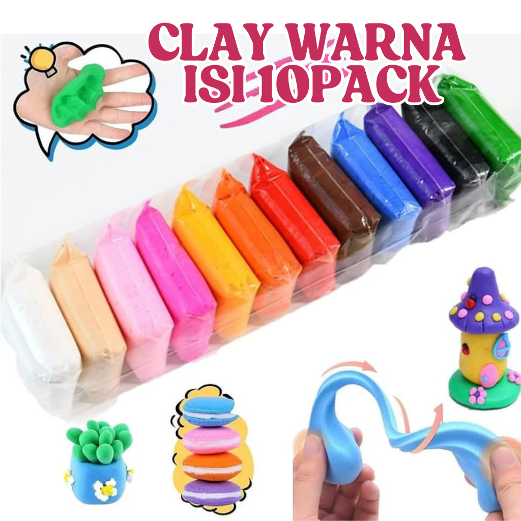 Jual NANMEI Clay Pollymer Mainan Anak Paket 10 Pack | Shopee Indonesia