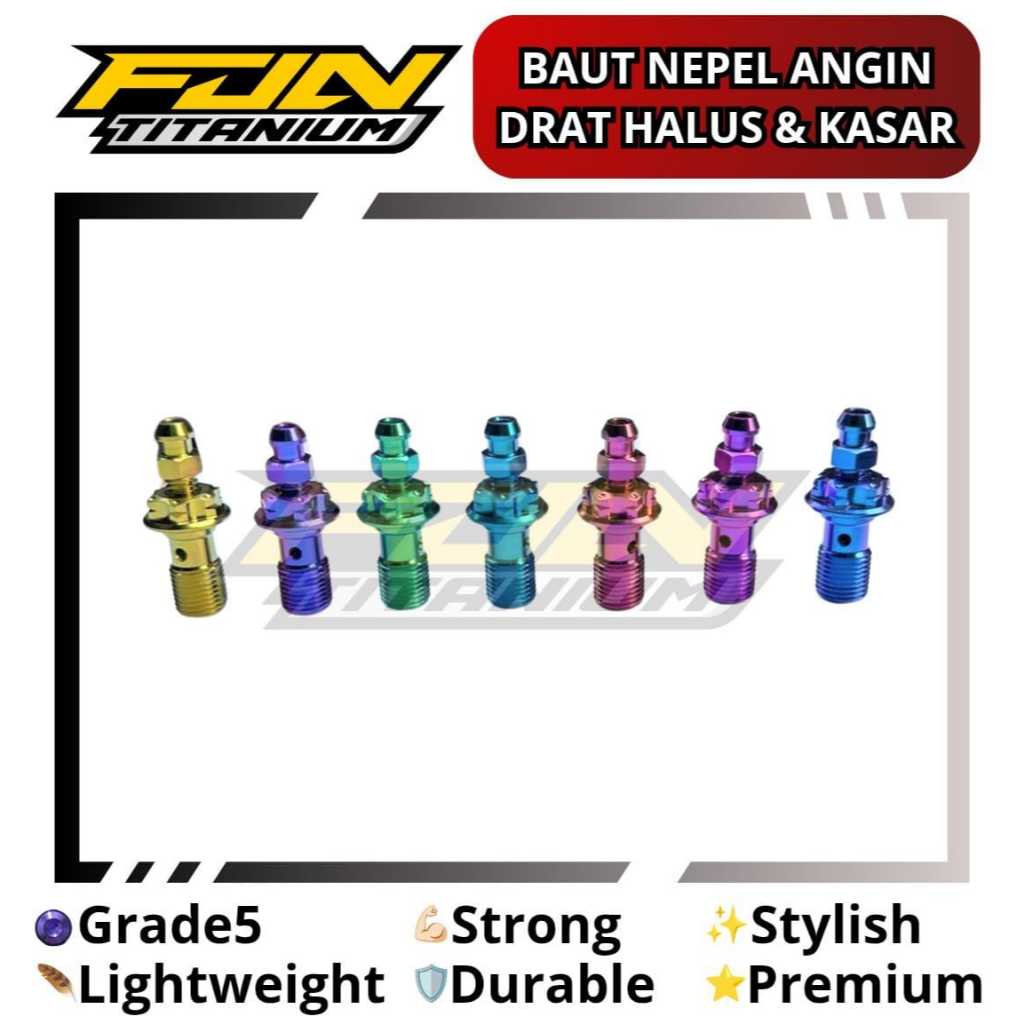 Jual Baut Banjo drat halus Titanium Kaliper Selang Rem Dan Nepel Angin vietnam | Shopee Indonesia