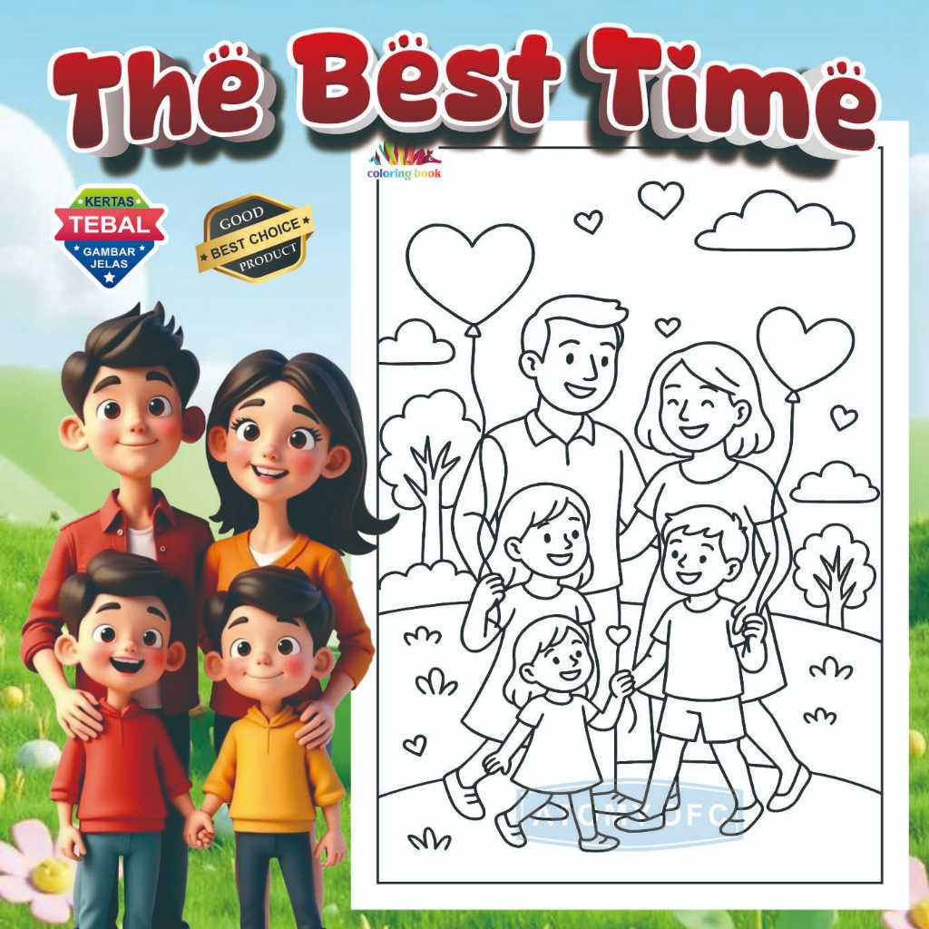Jual KERTAS MEWARNAI / COLORING / KERTAS GAMBAR / THE BEST TIME ...