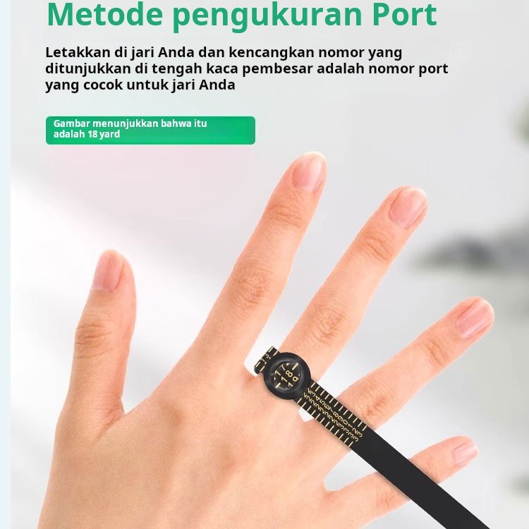 Jual Alat ukur lingkar cincin dengan cermin Ukuran jari AS, pengatur ...