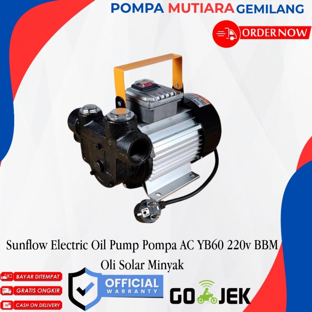 Jual Sunflow Electric Oil Pump Pompa AC YB60 220v BBM Oli Solar Minyak | Shopee Indonesia