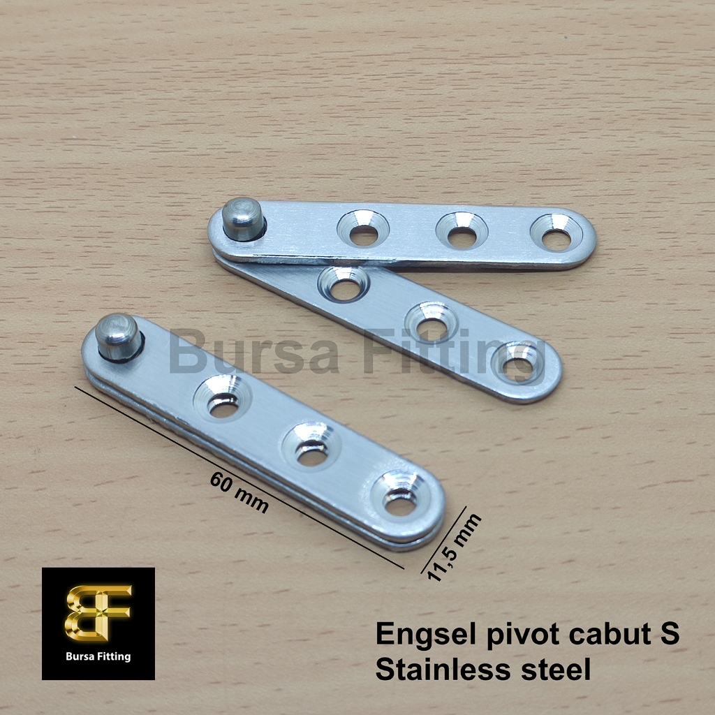 Jual Engsel pivot cabut S stainless / engsel putar pintu kayu / knife ...