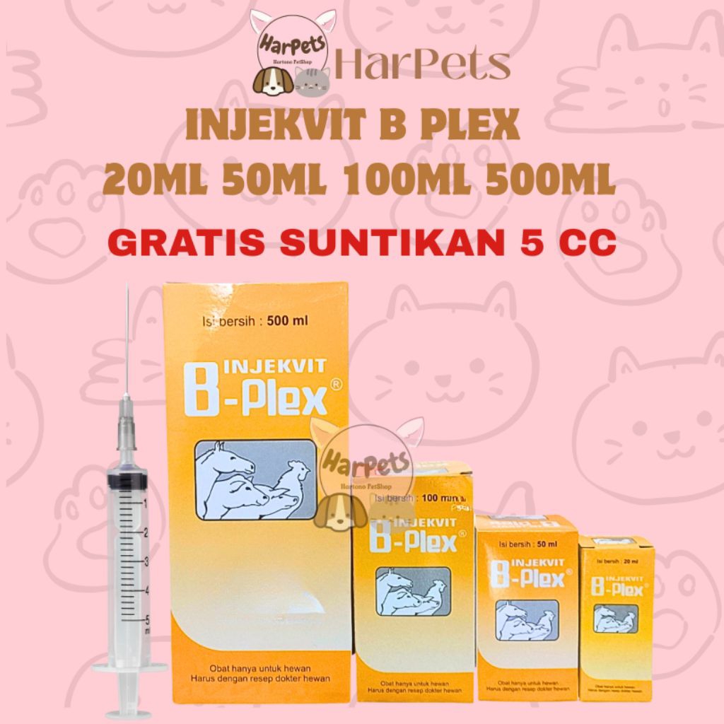 Jual INJEKVIT B PLEX 20ML 50ML 100ML 500ML FREE SPUIT 5 CC - Vitamin B ...